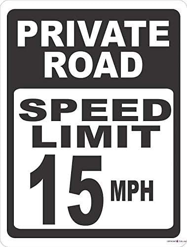 Traffic Tin Sign Private Road Speed Limit 15 MPH Funny Aluminum Sign ...