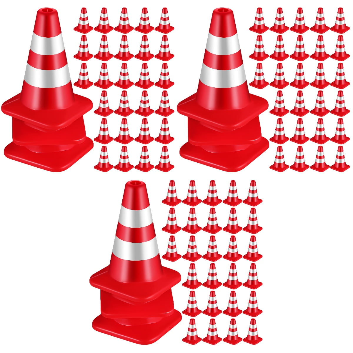 Traffic Triangle Mini Top Hat Road Cone Cakes Toppers Child 90 Pcs The ...