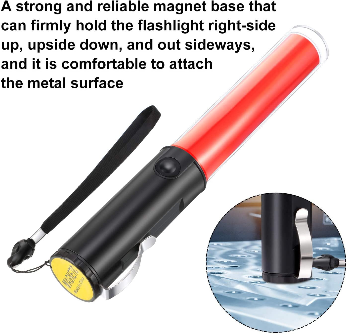 Traffic Wand, LED Signal Wand Traffic Flashlight, Battery Powered ...