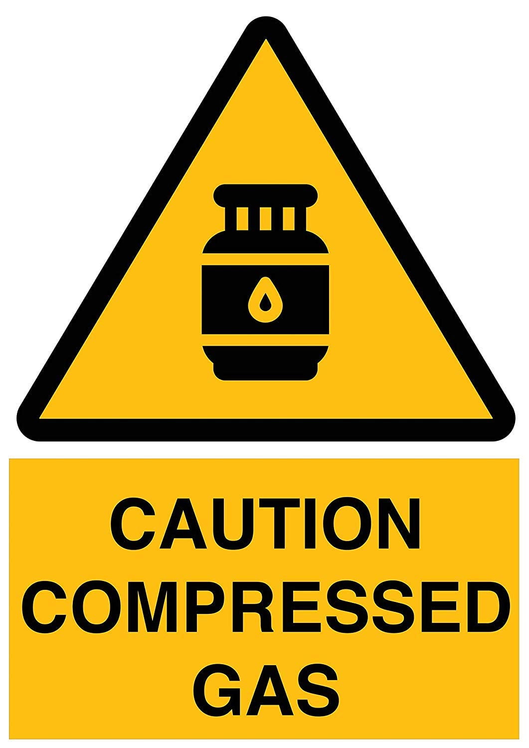 Traffic & Warehouse Signs - Caution Compressed Gas Sign - Weather ...