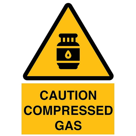 Traffic & Warehouse Signs - Caution Compressed Gas Sign - Weather ...