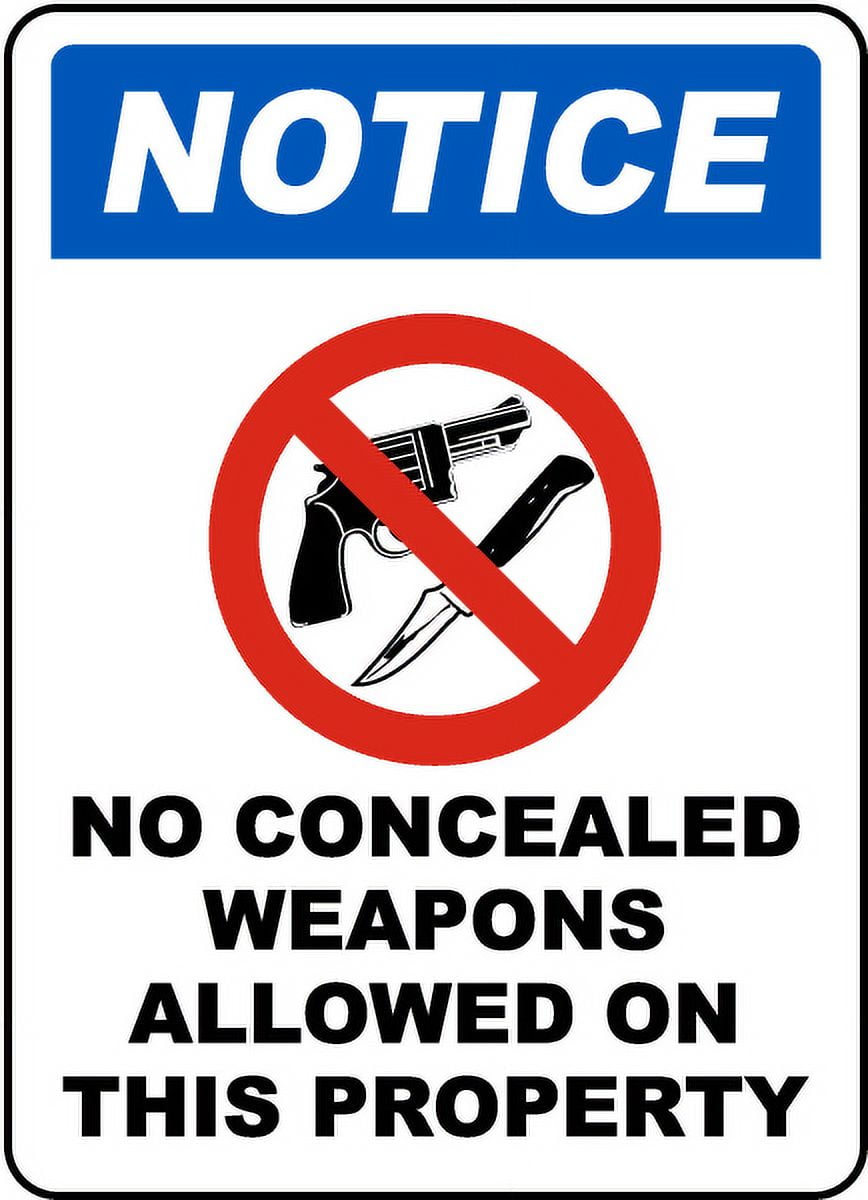 Traffic & Warehouse Signs - Concealed Weapons Not Allowed Sign 1 ...