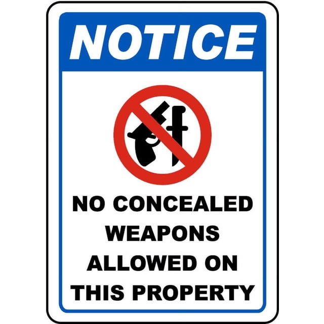 Traffic & Warehouse Signs - Concealed Weapons Not Allowed Sign 3 ...