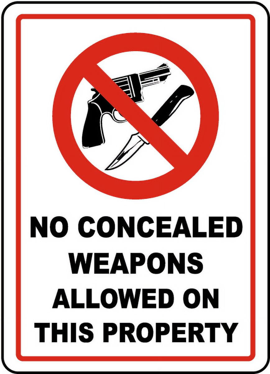 Traffic & Warehouse Signs - Concealed Weapons Not Allowed Sign ...