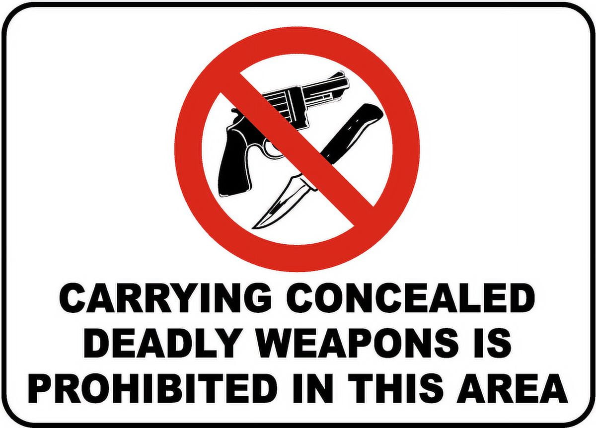 Traffic & Warehouse Signs - Concealed Weapons Prohibited Sign - Weather ...