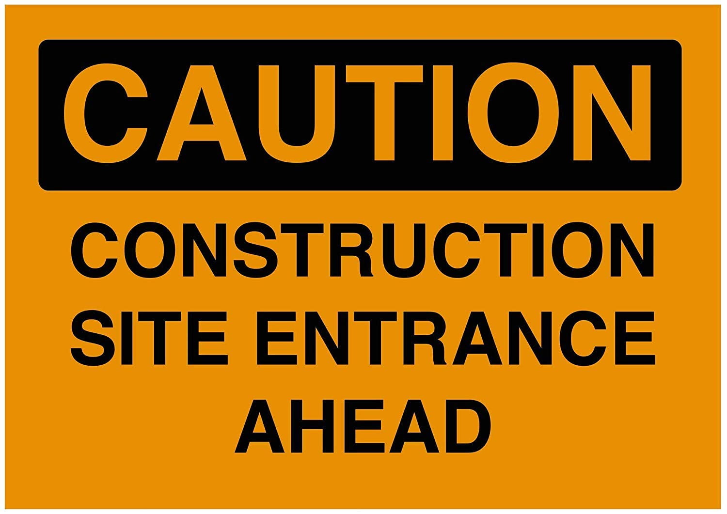 Traffic & Warehouse Signs - Construction Site Entrance Ahead Sign ...