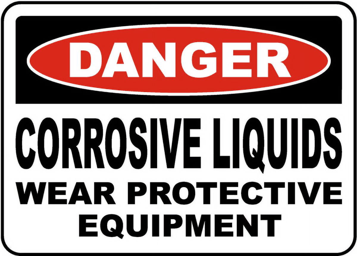 Traffic & Warehouse Signs - Danger Corrosive Liquids Sign - Weather ...