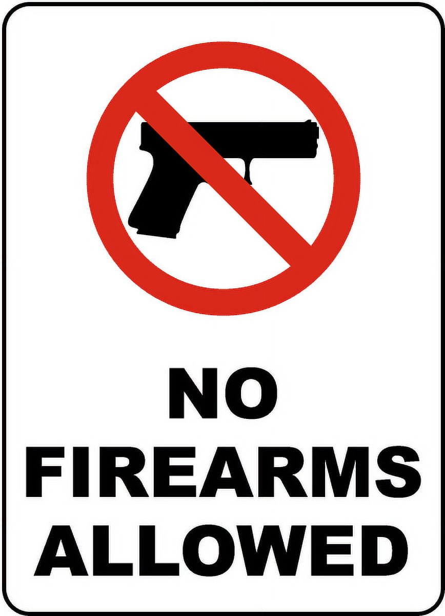 Traffic & Warehouse Signs - No Firearms Allowed Sign - Weather Approved ...