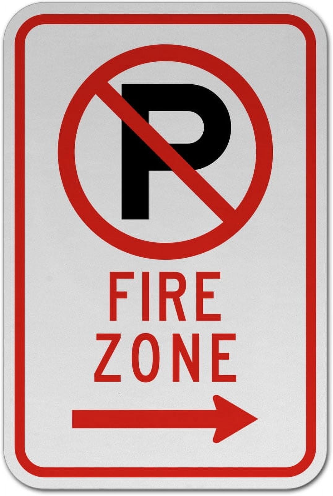 Traffic & Warehouse Signs - No Parking Fire Zone (Right Arrow) Sign ...