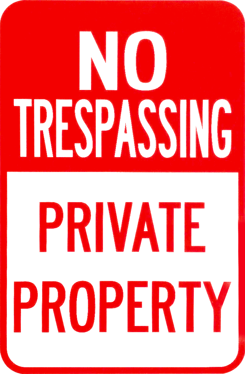Traffic & Warehouse Signs - No Trespassing Private Property Signs Land ...