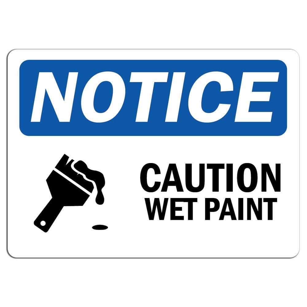 Traffic & Warehouse Signs - Notice - Caution Wet Paint Sign with Symbol ...