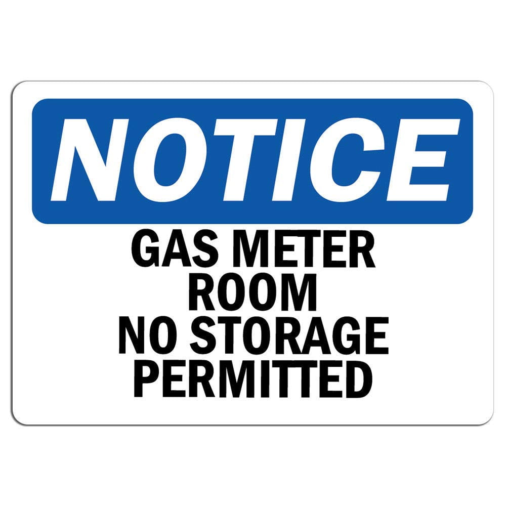 Traffic & Warehouse Signs - Notice - Gas Meter Room No Storage ...