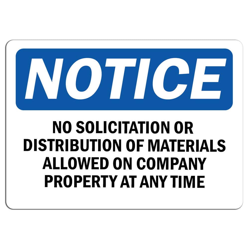 Traffic & Warehouse Signs - Notice - Notice No Solicitation Or ...