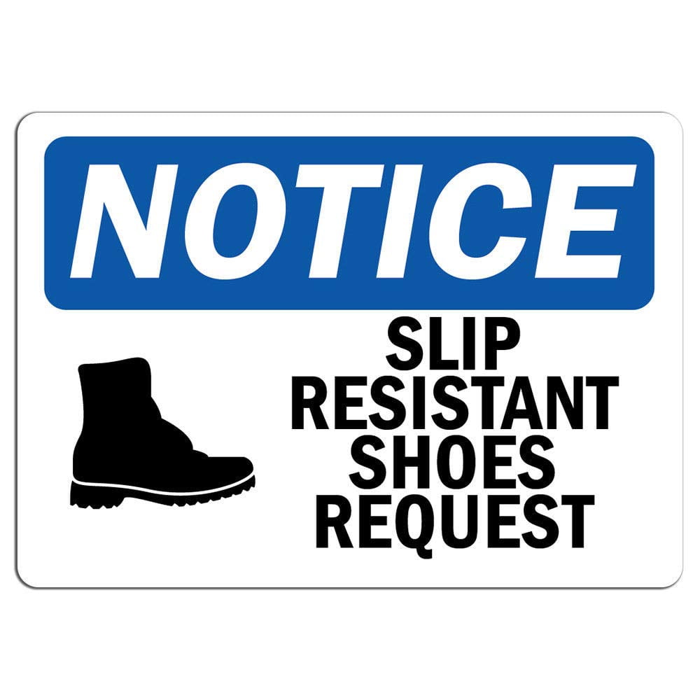 Traffic & Warehouse Signs - Notice - Slip Resistant Shoes Required Sign ...