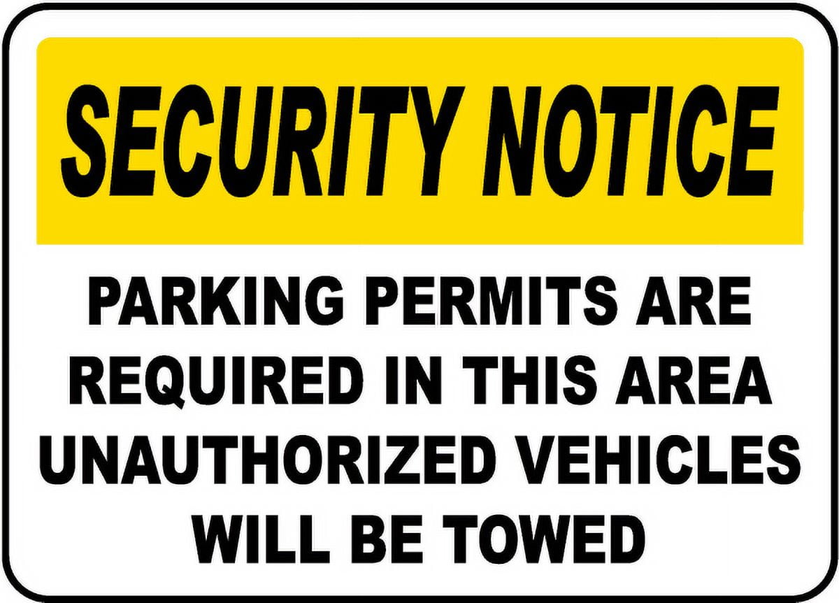 Traffic & Warehouse Signs - Parking Permits Required Sign - Weather ...