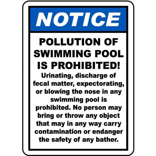 Traffic & Warehouse Signs - Pollution of The Pool Is Prohibited Sign ...