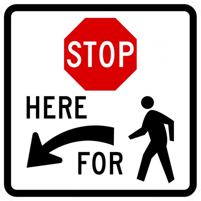 Traffic & Warehouse Signs - R1-5b-Stop Here for Peds Sign - Weather ...