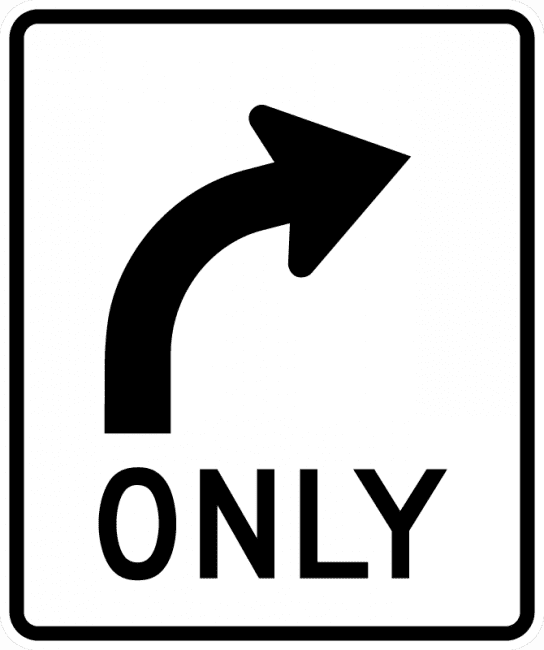 Traffic & Warehouse Signs - R3-5R-Mandatory Movement Lane Control Sign ...