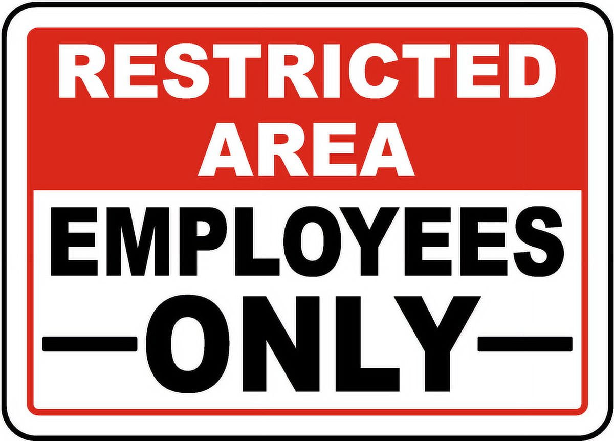 Traffic & Warehouse Signs - Restricted Area Employees Only Sign ...