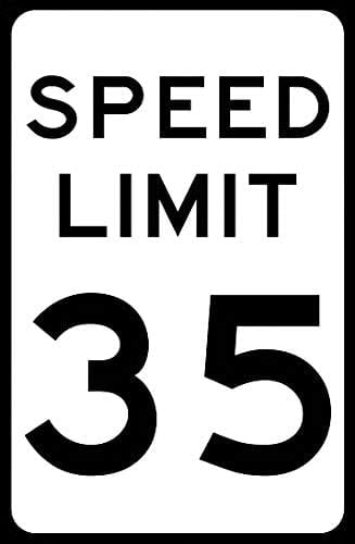 Traffic & Warehouse Signs - Speed Limit 35 MPH Sign 12 x 8 Aluminum ...