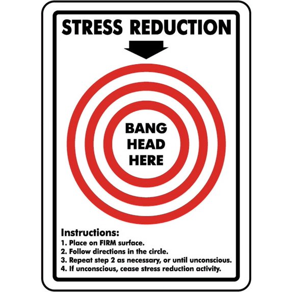 Traffic & Warehouse Signs - Stress Reduction Sign - Weather Approved ...