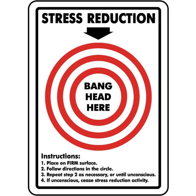 Traffic & Warehouse Signs - Stress Reduction Sign - Weather Approved ...