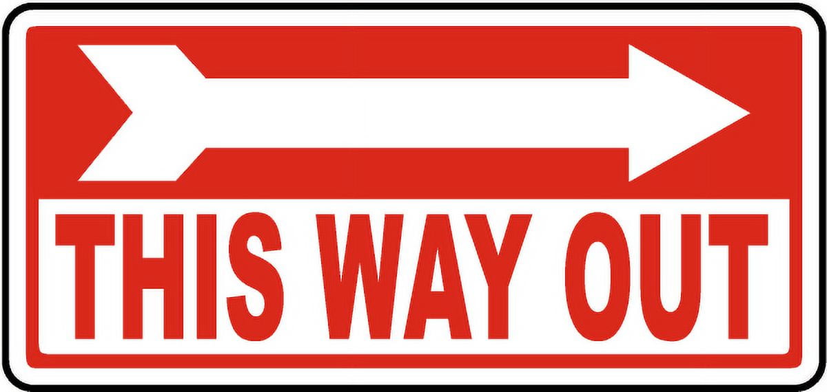 Traffic & Warehouse Signs - This Way Out (Right Arrow) Sign 2 - Weather ...