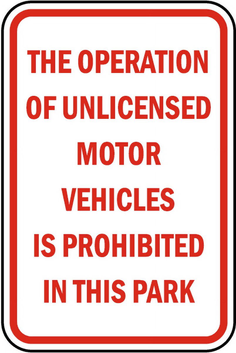 Traffic & Warehouse Signs - Unlicensed Vehicles Prohibited Sign ...