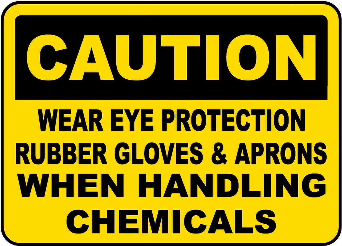 Traffic & Warehouse Signs - Wear Eye Protection Rubber Gloves Sign ...