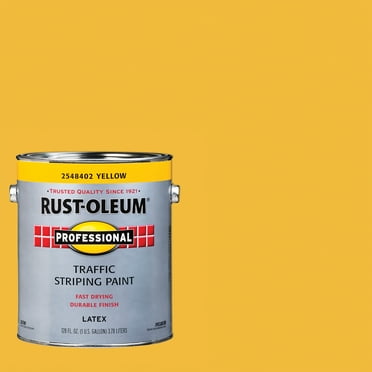 Rust-Oleum Traffic Zone Striping Paint, 1 gal., Yellow, Water-Based ...