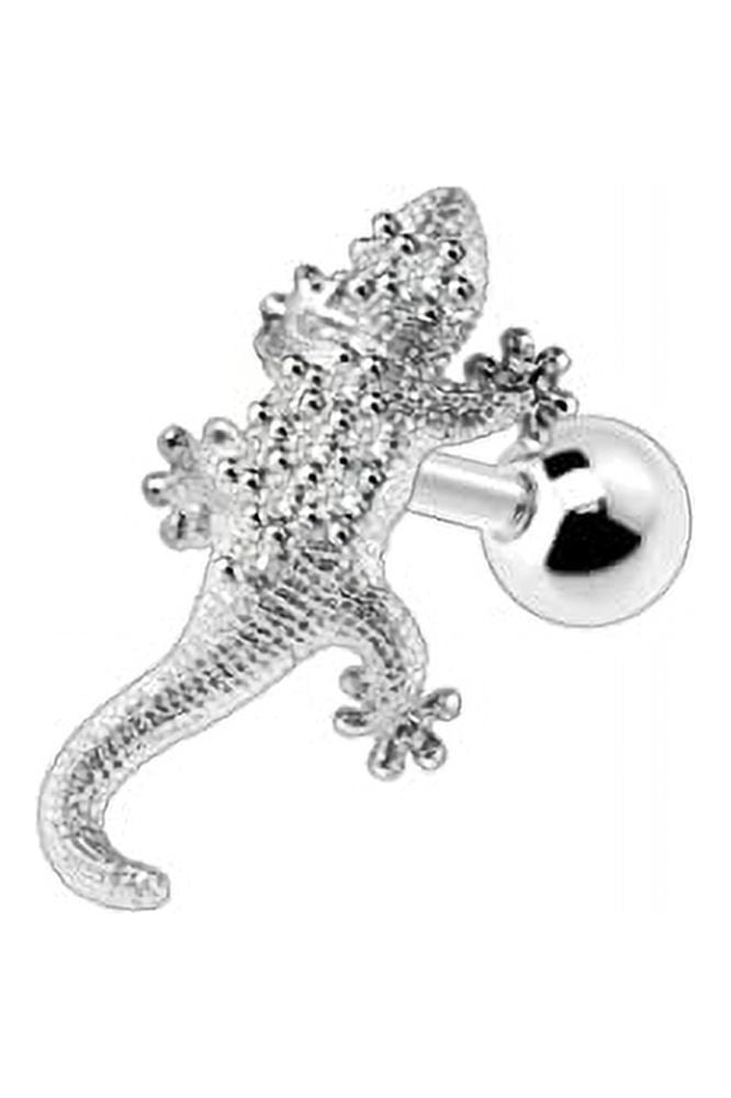 Tragus 316L SURGICAL STEEL CARTILAGE BARBELL WITH GEM PAVED GECKO ...