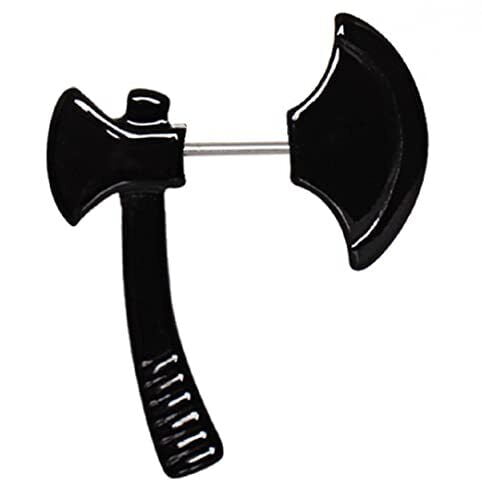 Tragus Black PVD Plated Axe Fake Taper / Cartilage Earring Barbell pair ...