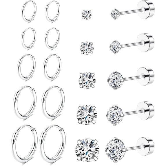 Tragus Gold Earrings Set for Women, Cartilage Earring Stack for ...