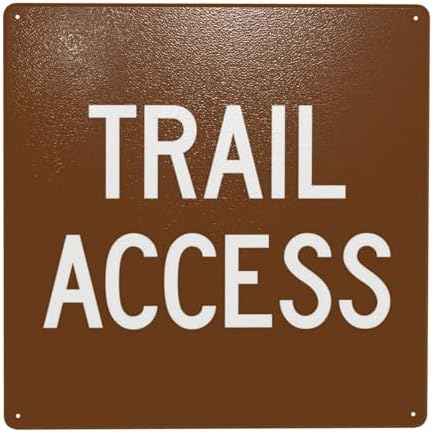 Trail Access Warning Sign, Hiking Trail Security Metal Signs for ...