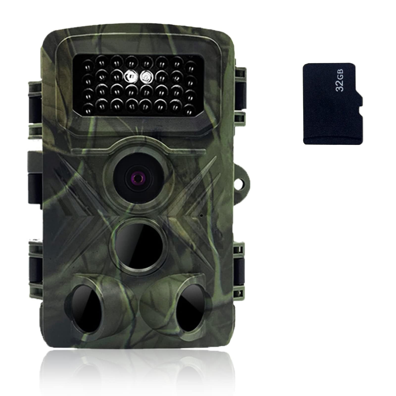 Trail Camera with 32GB Card,1080P 36MP IP66 Waterproof Wildlife Camera ...
