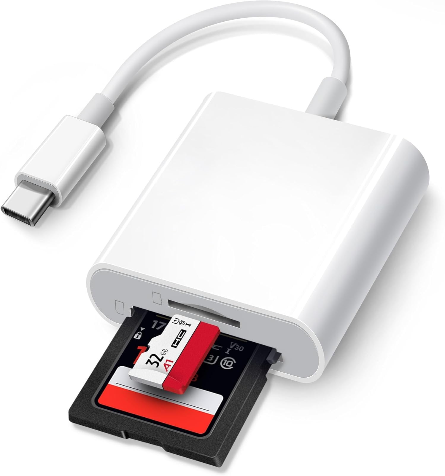 Trail Camera C SD Card Reader, 2 in 1 -C to Memory Card with SD MicroSD ...