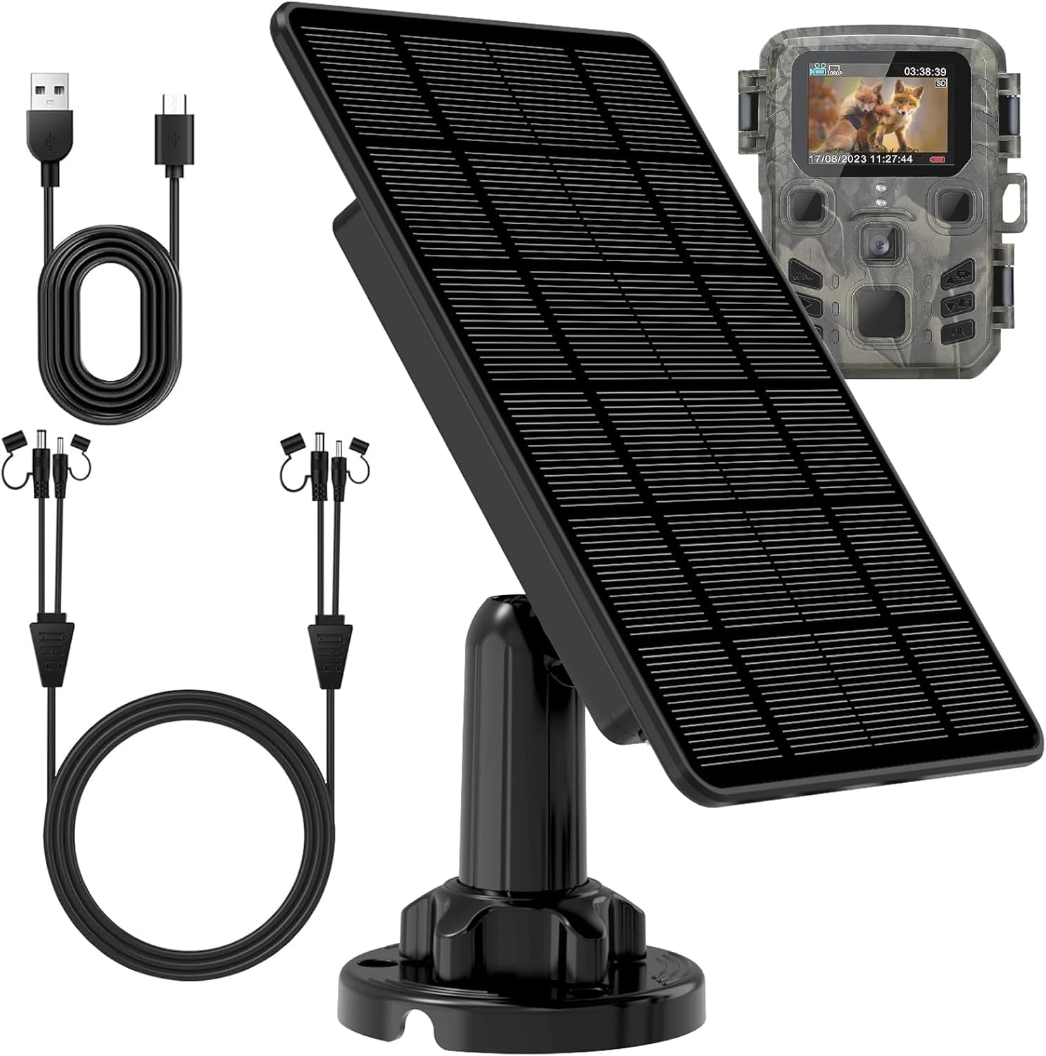 Trail Camera Solar Panel,Solar Battery Charger Kit for Trail Cameras ...