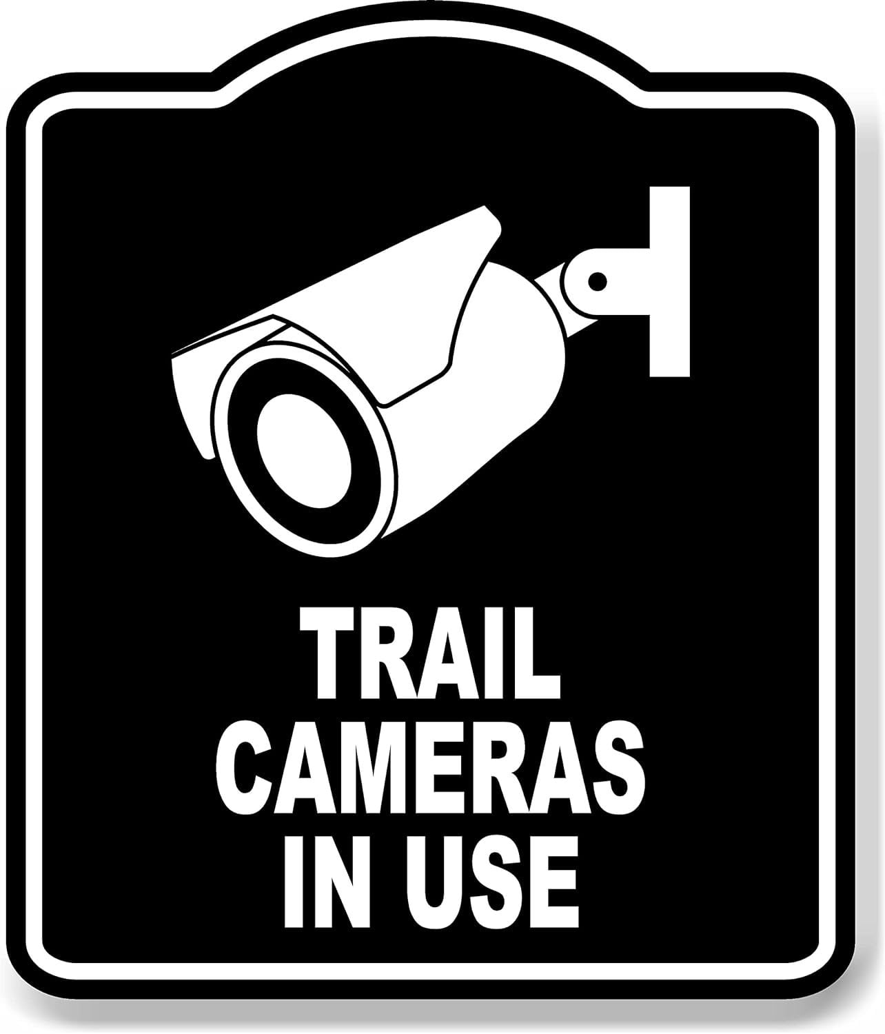 Trail Cameras Is Use Video Surveillance BLACK Aluminum Composite Sign ...
