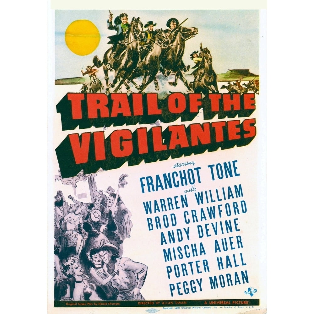 Trail Of The Vigilantes Midget Window Card 1940 Movie Poster ...
