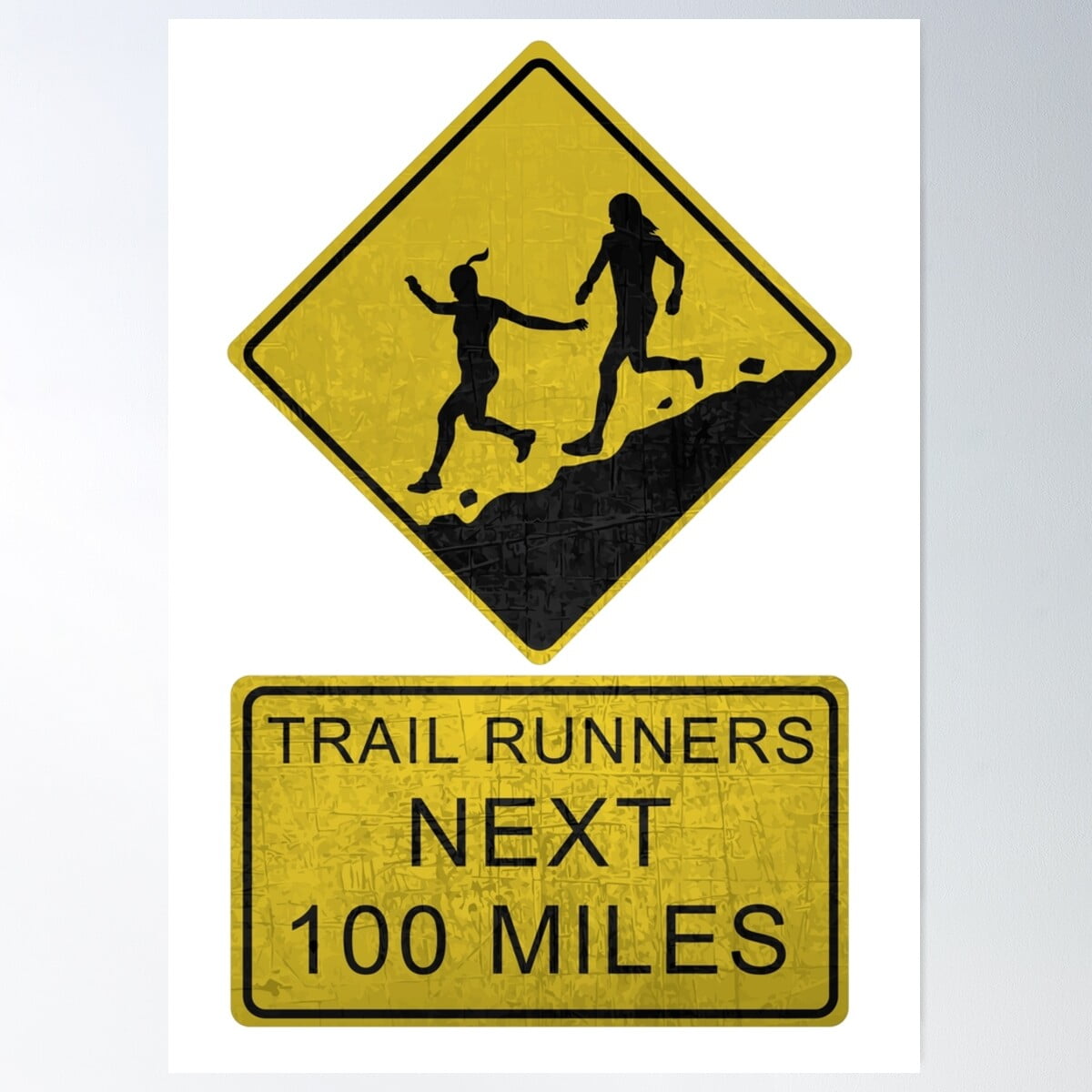 Trail Runners Ahead - Next 100 Miles Poster Wall Art, Modern Wall Decor ...