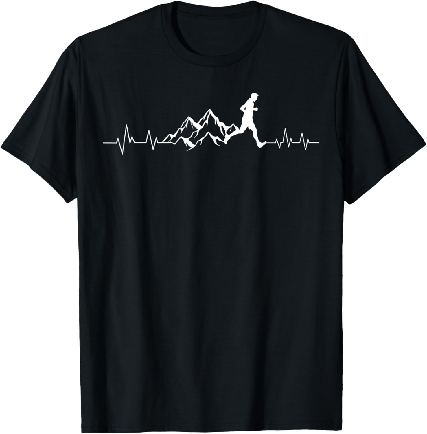 Trail Running Heartbeat Ultra Runner Mountain Sport Activity T-Shirt100 ...