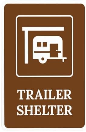 Trail Shelter Warning Sign, Hiking Trail Security Metal Signs for ...