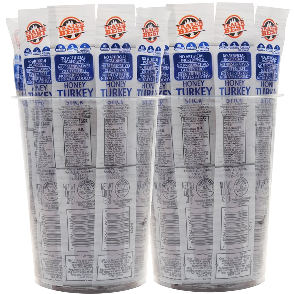 Trail's Best 1.1oz Honey Turkey Sticks - 16-ct Tub (2 Tubs) - Walmart.com
