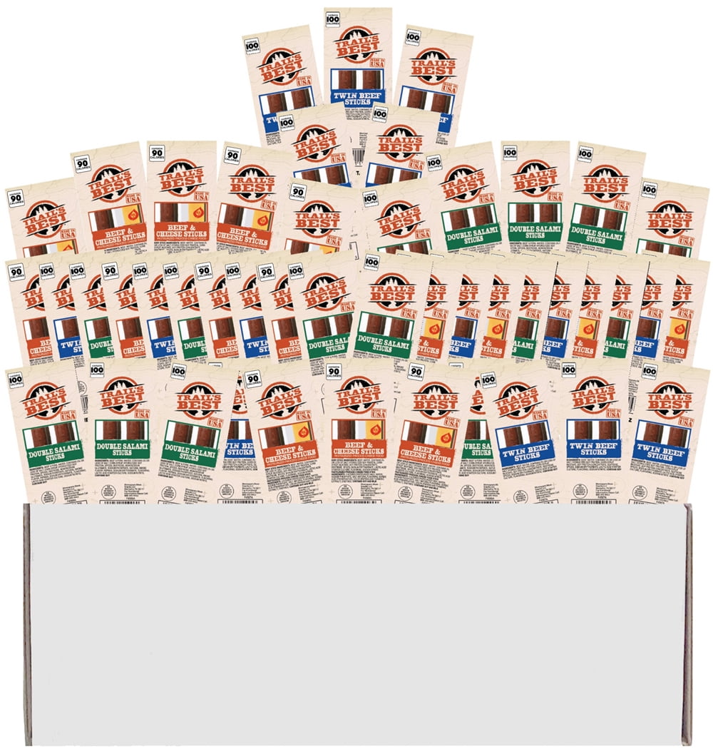 Trail's Best 45-Piece Beef & Cheese Stick Sampler Gift Box (45 assorted ...