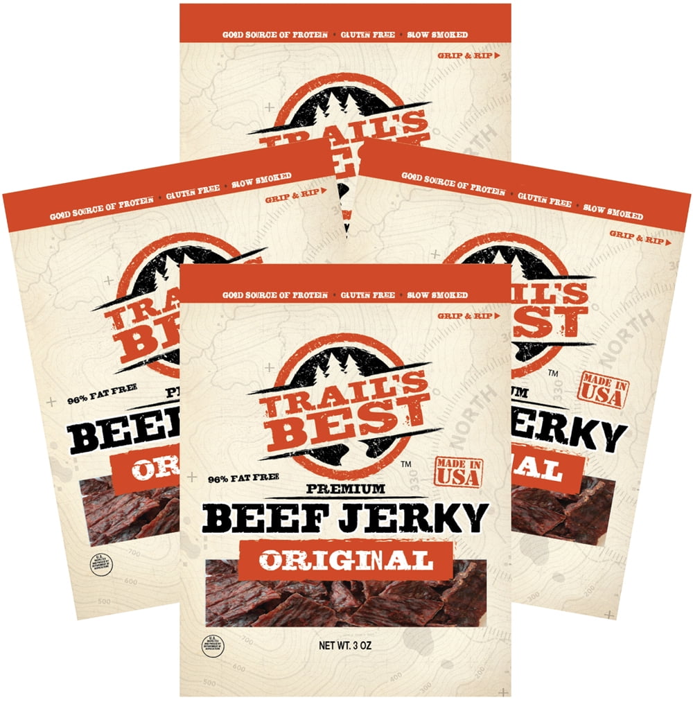 Trail's Best Original Beef Jerky 3oz Packs - 4 Packs - Walmart.com