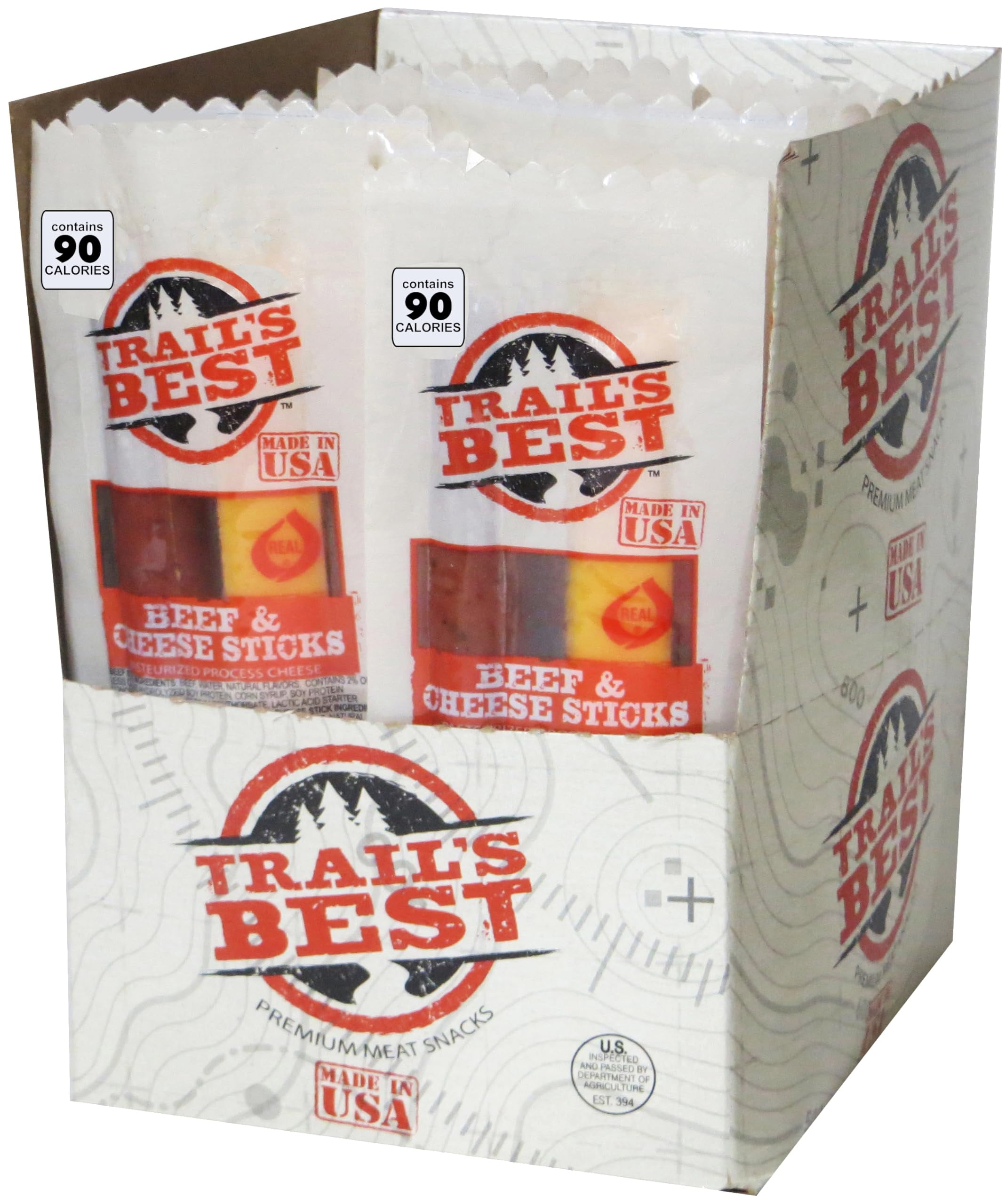 Trail's Best Twin Beef SSF20 and Cheese Packs - 1oz Each (20 Count ...
