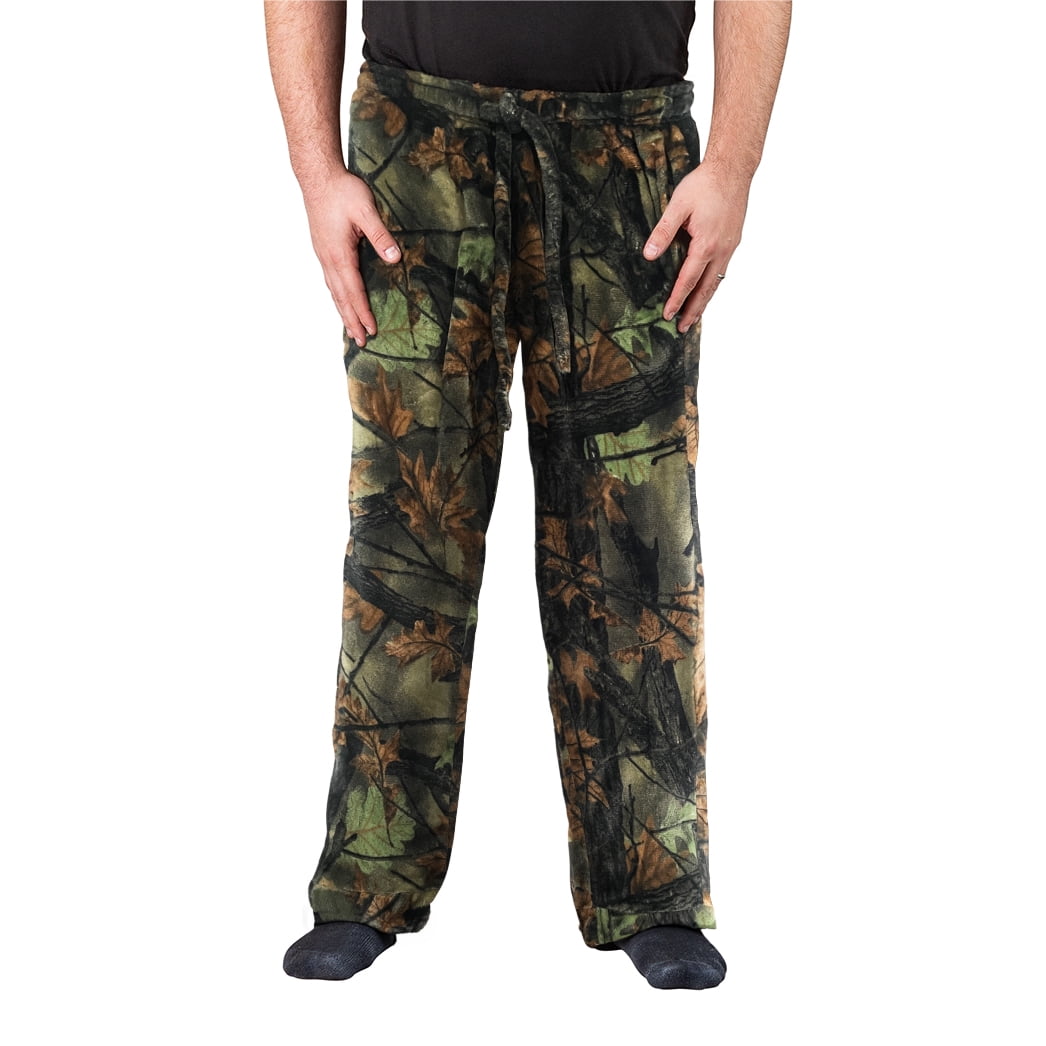 TrailCrest Adult Men's Open Bottom Lounge Fleece Camo Pajama Pants, 4X ...