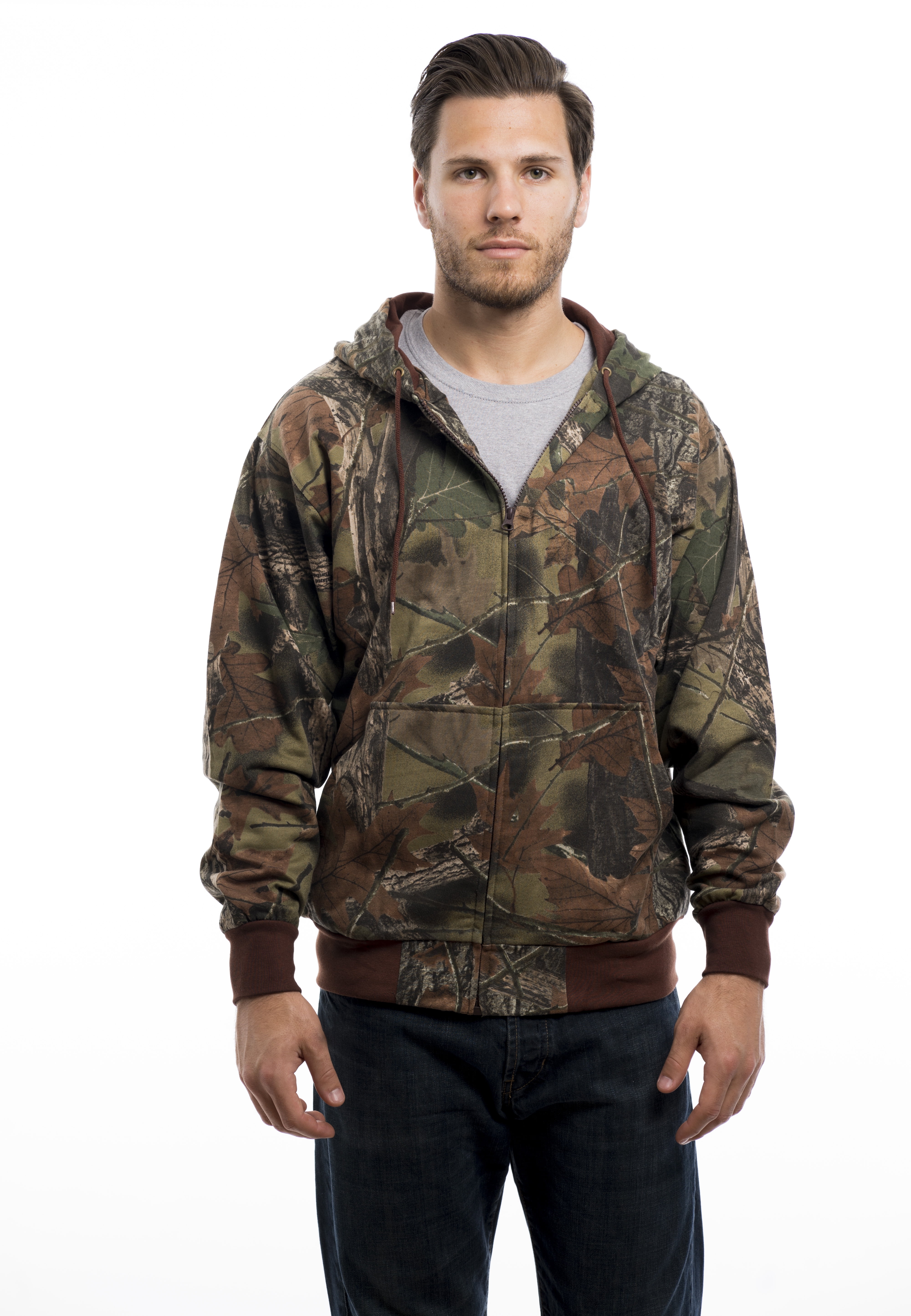 TrailCrest Men’s Full Zip Up Camo Hoodie Sweatshirt Sweater Hooded ...