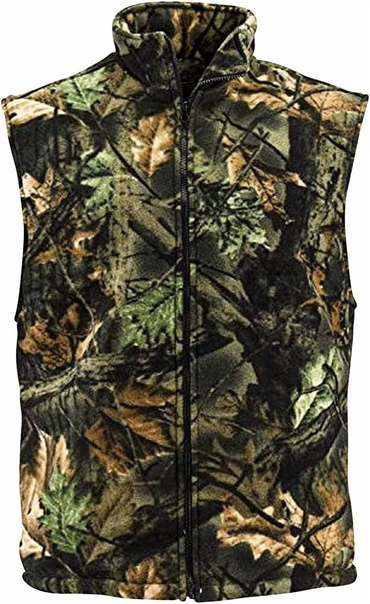TrailCrest by Treel Men's Camo Full Zip Up Fleece Hunting Vest, 5X ...
