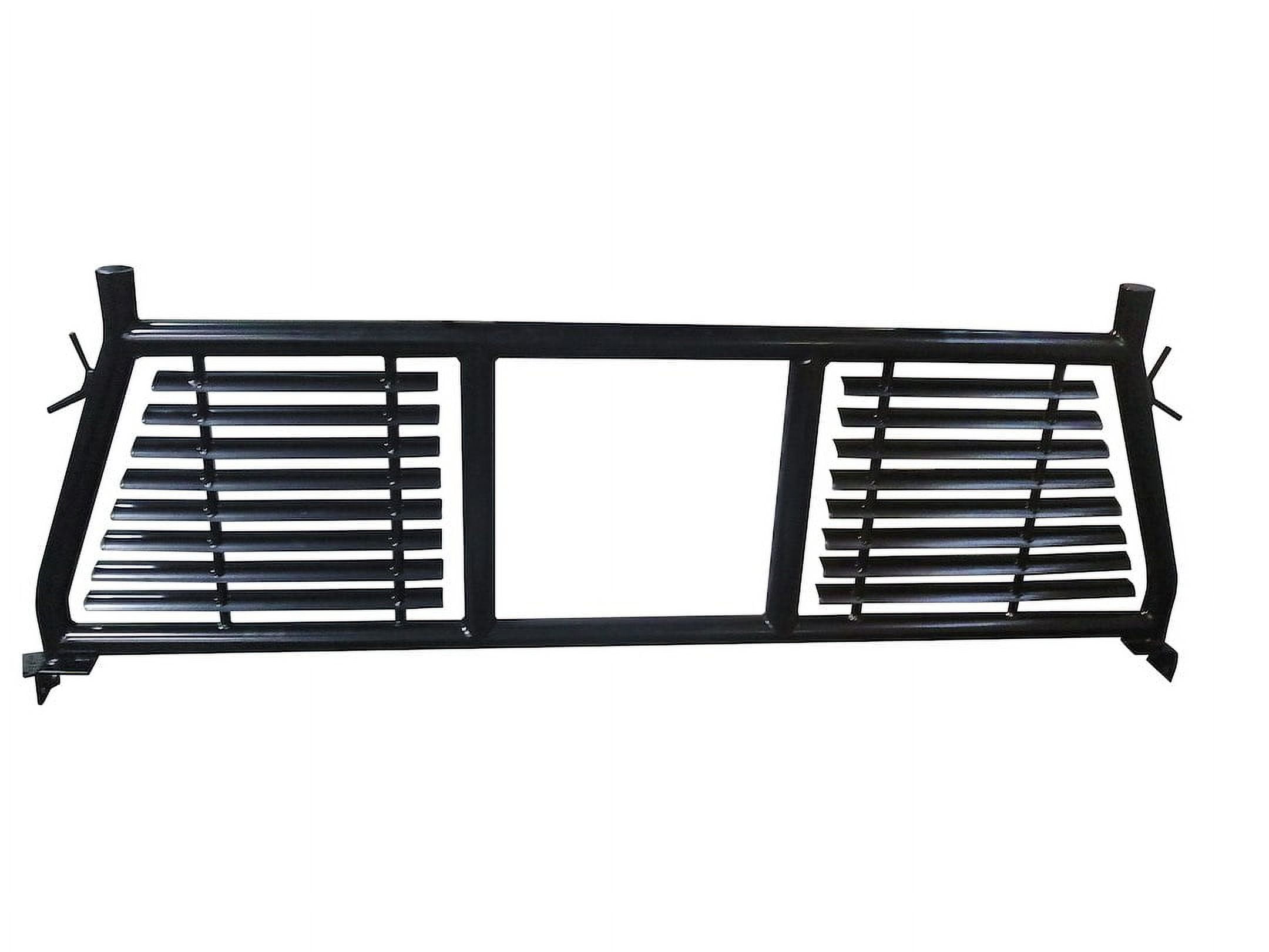 TrailFX Black Powder Coated Steel Round Tube Louvered Headache Rack ...